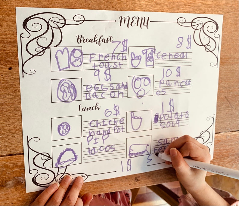 Restaurant Menu and Receipt Template great Creative Writing - Etsy