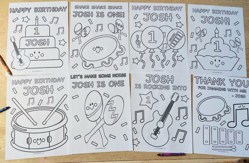 Personalized Music Birthday Coloring Pages, Music Birthday Coloring ...