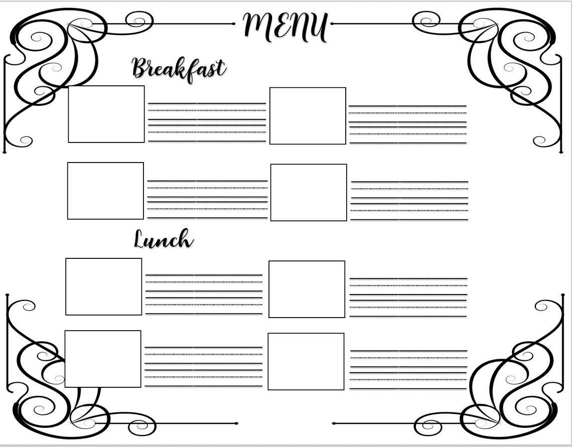 Restaurant Menu and Receipt Template great Creative Writing - Etsy
