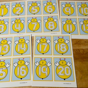 Bee Math for Preschool and Kindergarten, Bee Number Formation 1-20, Bee ...