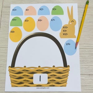 Easter Math Activity, Multiplication Craft Printable, Easter Craft for ...