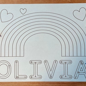 Rainbow Write Your Name Worksheets and Craft, Personalized Rainbow ...