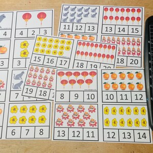 Lunar New Year I Spy and Count and Clip Cards 1-20, Year of the Cat ...