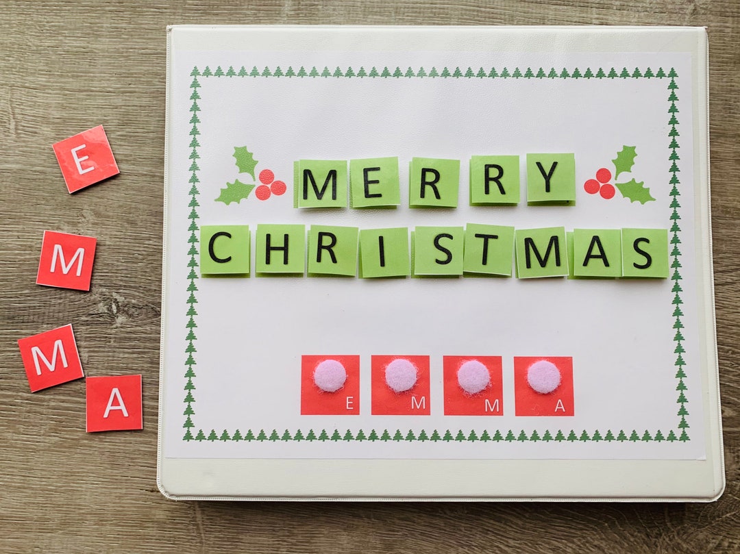 Personalized Christmas Busy Book, Preschool Learning Binder, Printable ...