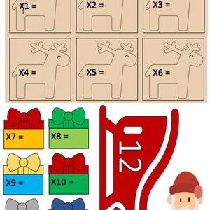 Christmas Math Activity, Multiplication Craft Printable, Christmas ...