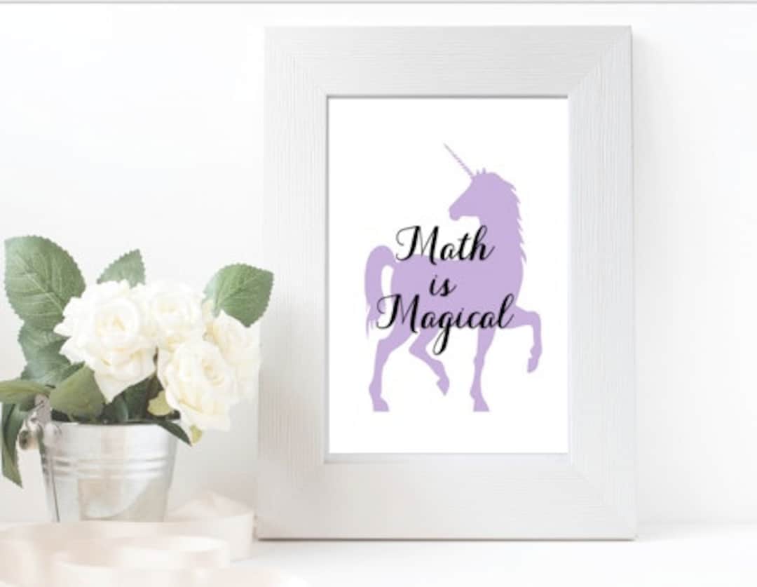 Learning Sign - Math is Magical, Unicorn Wall Art, Distant Learning ...
