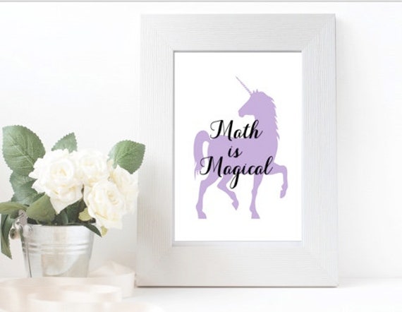 Learning Sign Math is Magical Unicorn Wall Art Distant | Etsy