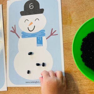 Winter Number Trace and Count Mats Winter Math Mat Counting - Etsy