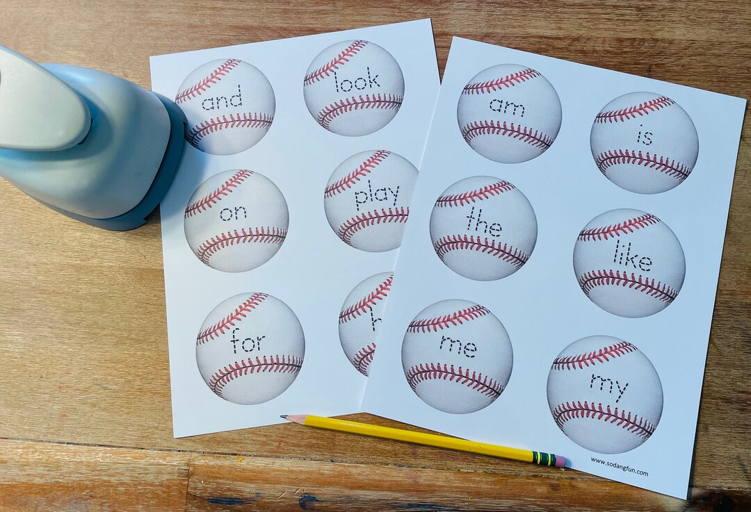 Word Wall Baseballs, Sight Words for Kindergarten and First Grade, High ...