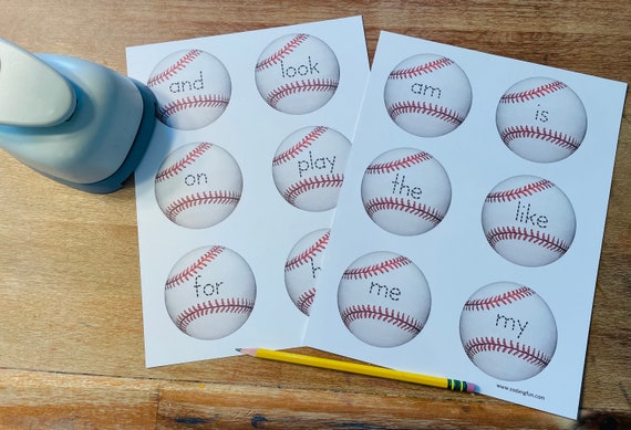 Word Wall Baseballs Sight Words for Kindergarten and First - Etsy