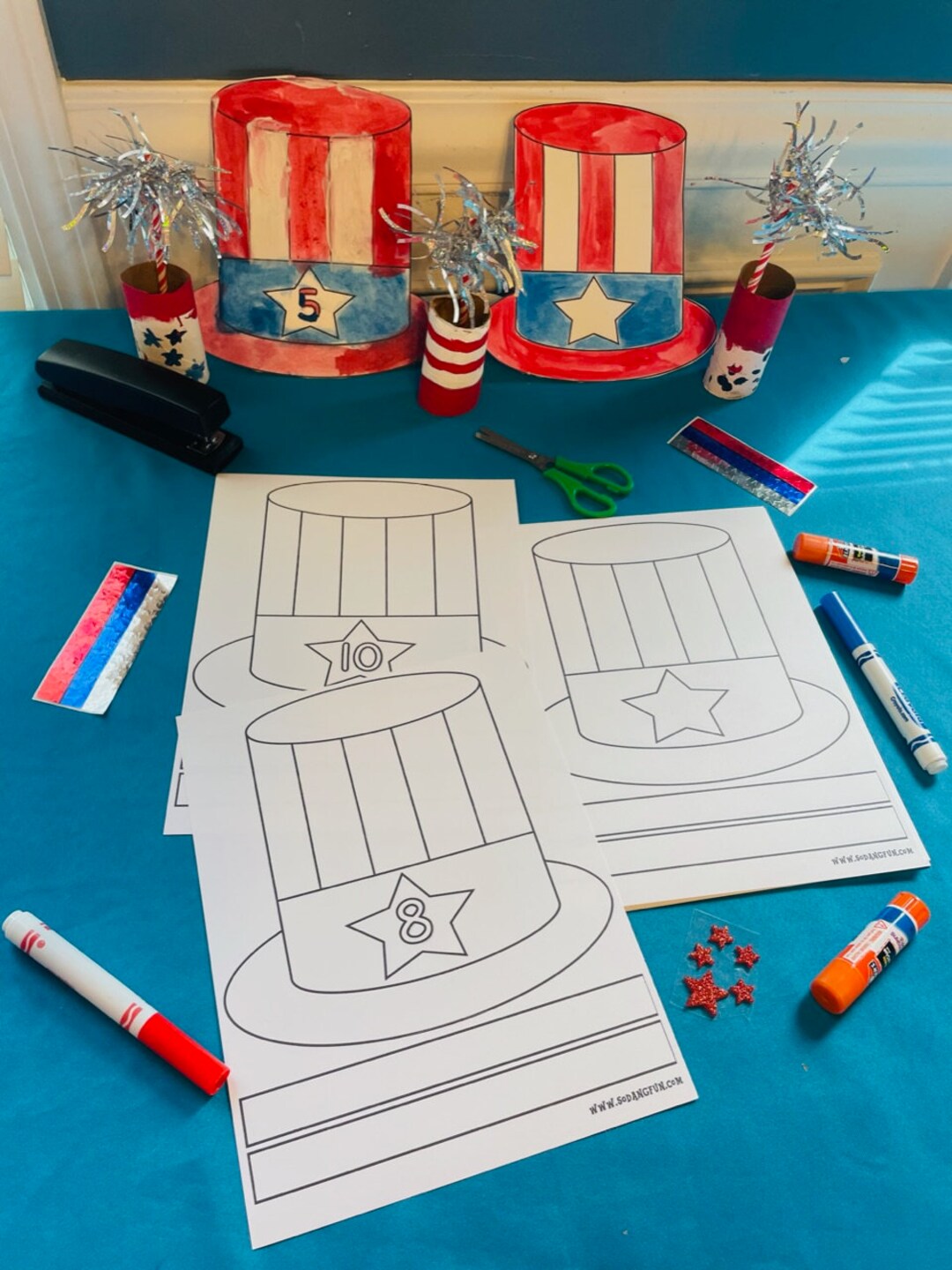 Uncle Sam Hat Craft, Patriotic Paper Hat, Americana Hat Craft, Fourth ...