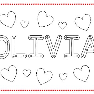 Personalized Name Tracing, Letter Formation, Heart Shape Tracing ...
