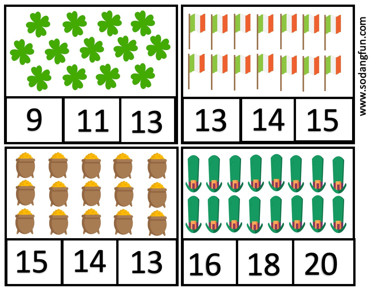 Saint Patrick's Day Counting Clip Cards 1-20 Toddler - Etsy