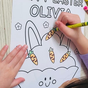 Personalized Easter Coloring Pages, Spring Activity for Kids, Printable ...