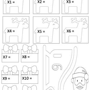 Christmas Math Activity, Multiplication Craft Printable, Christmas ...