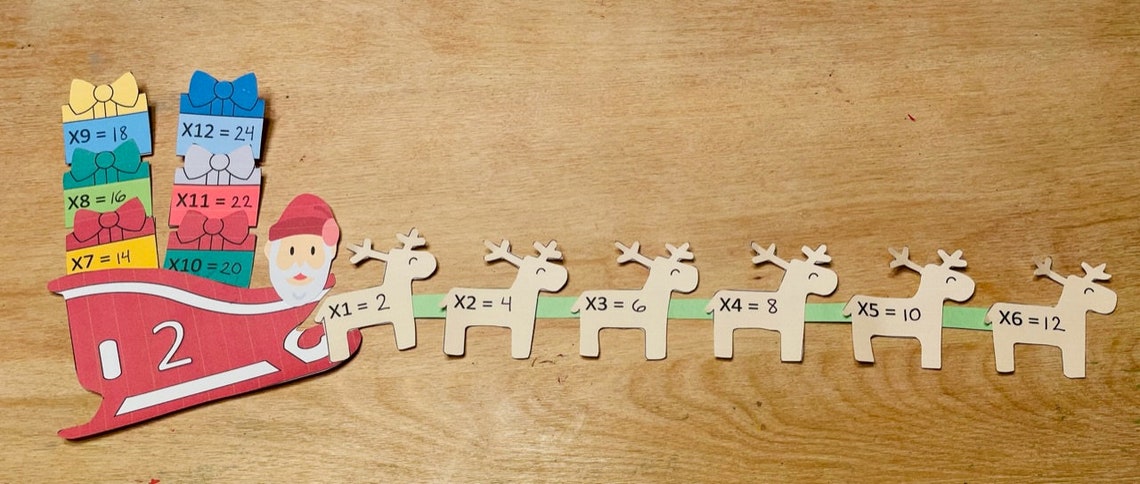 Christmas Math Activity Multiplication Craft Printable - Etsy