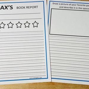 Summer Reading Log, Personalized Summer Reading, Book Report Template ...