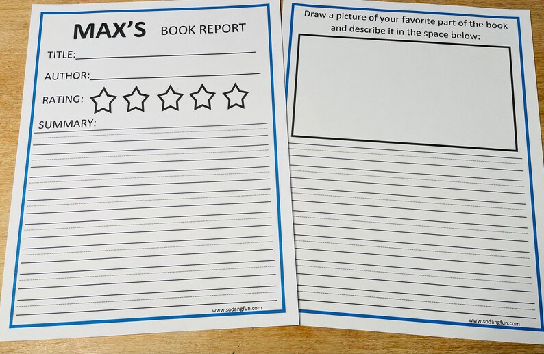 Summer Reading Log, Personalized Summer Reading, Book Report Template ...
