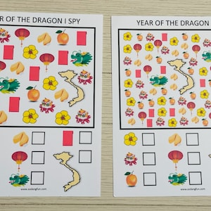 Lunar New Year I Spy and Count and Clip Cards 1-20, Year of the Dragon ...