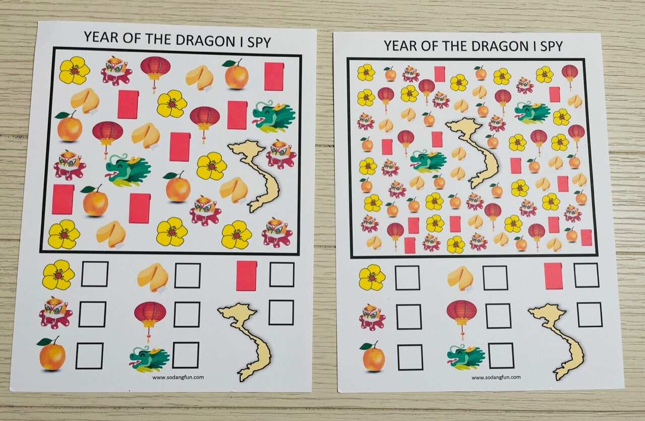 Lunar New Year I Spy and Count and Clip Cards 1-20, Year of the Dragon ...