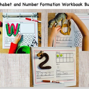 Alphabet & Number Workbook Bundle, Uppercase Lowercase Letters, Numbers ...