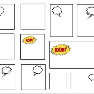 Printable Comic Book for Kids, Full Page Comic Blanks, Half Page Comic ...