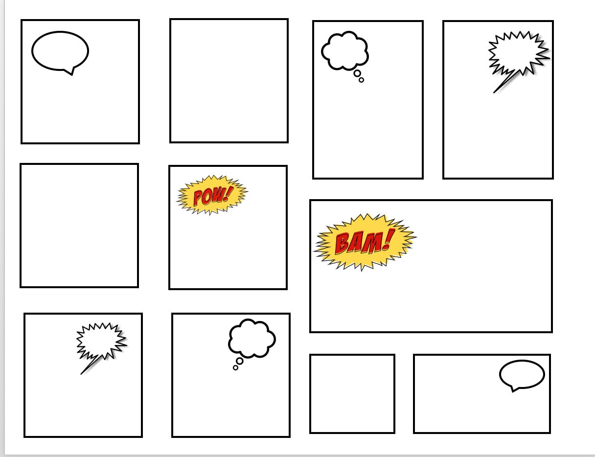 Printable Comic Book for Kids Full Page Comic Blanks Half - Etsy