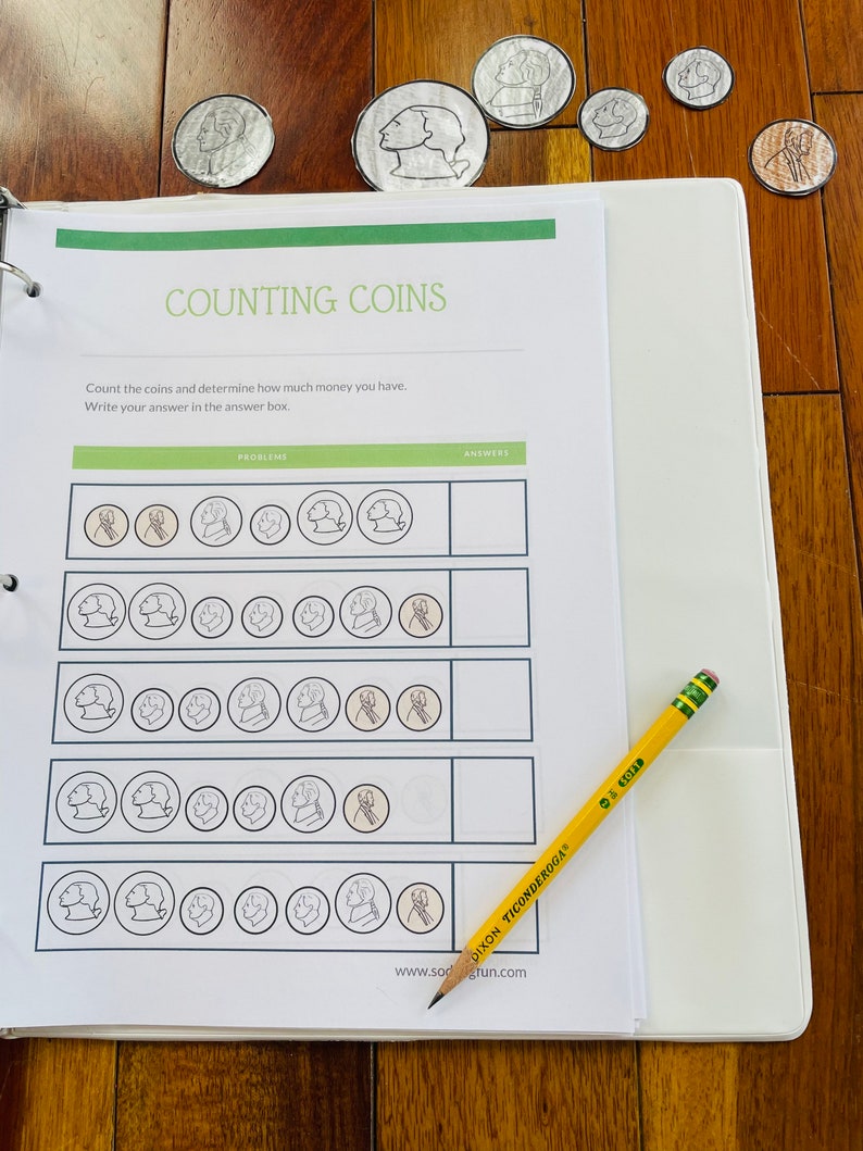 Counting Coins Worksheets Money Math Activities for - Etsy