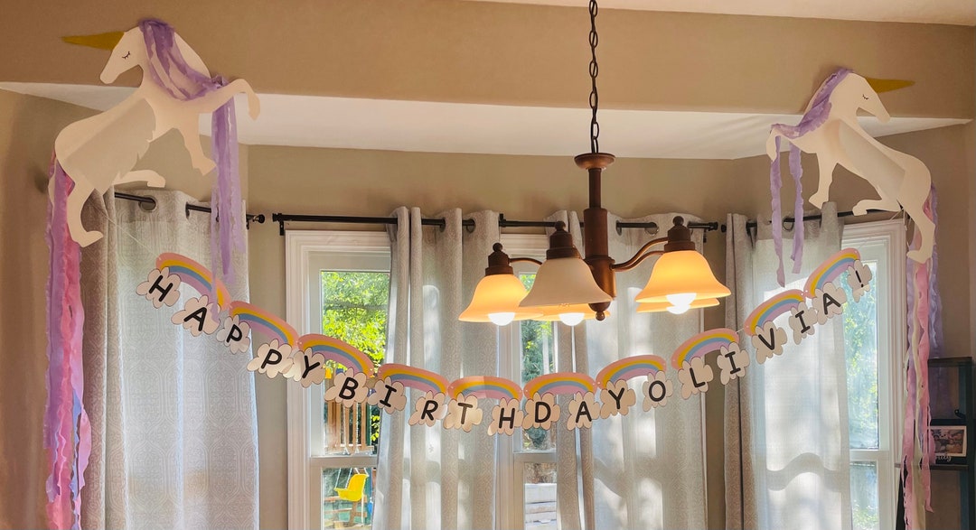 Personalized Rainbow Birthday Banner, Custom Rainbow Birthday ...