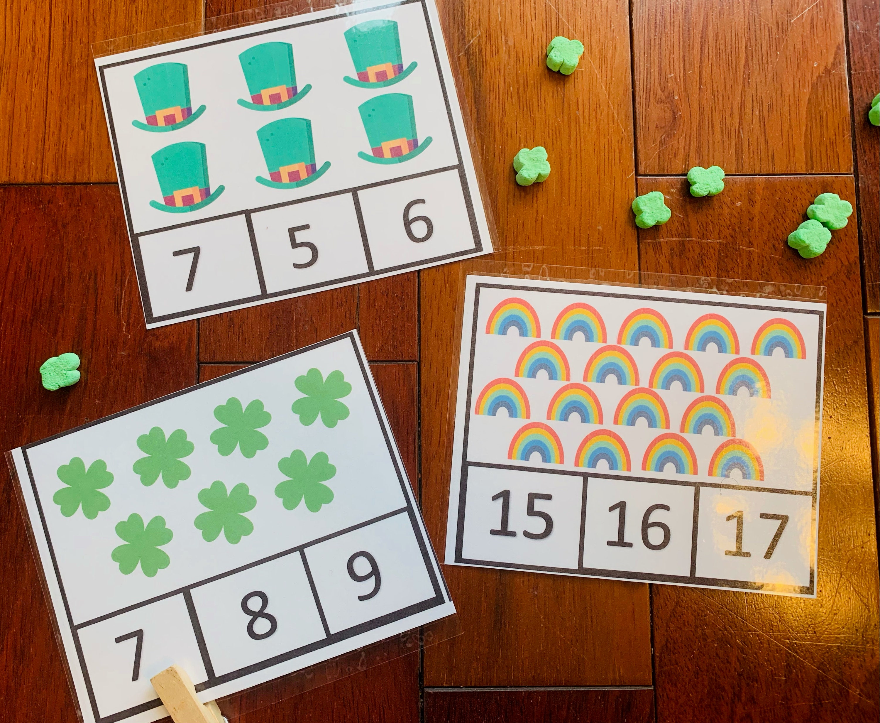 Saint Patrick's Day Counting Clip Cards 1-20 Toddler - Etsy