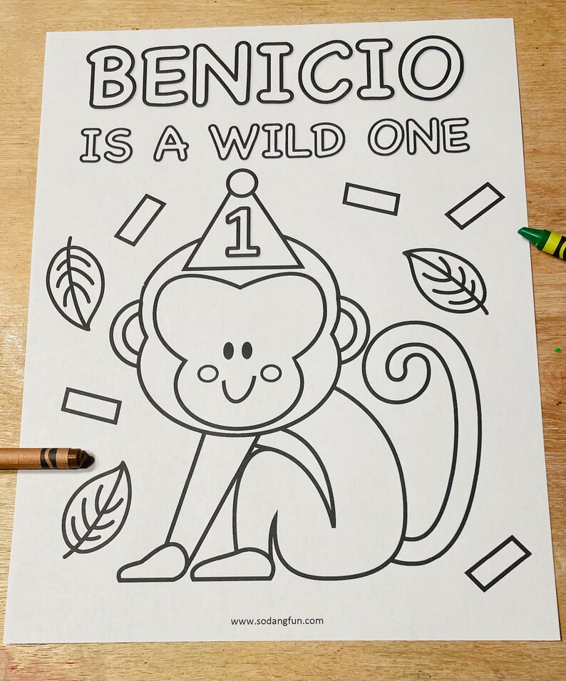 Party Animal Birthday Coloring Pages Set of 5 Animal Birthday - Etsy