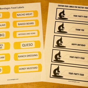 Doctor Party Banner, Doctor Party Signs and Food Labels, Pathology ...