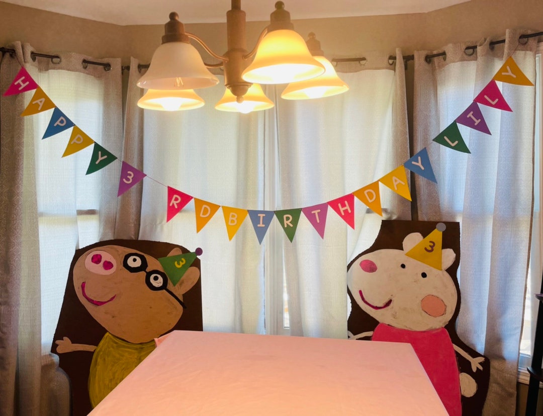 Rainbow Pennant Banner, Personalized Birthday Banner, Printable ...