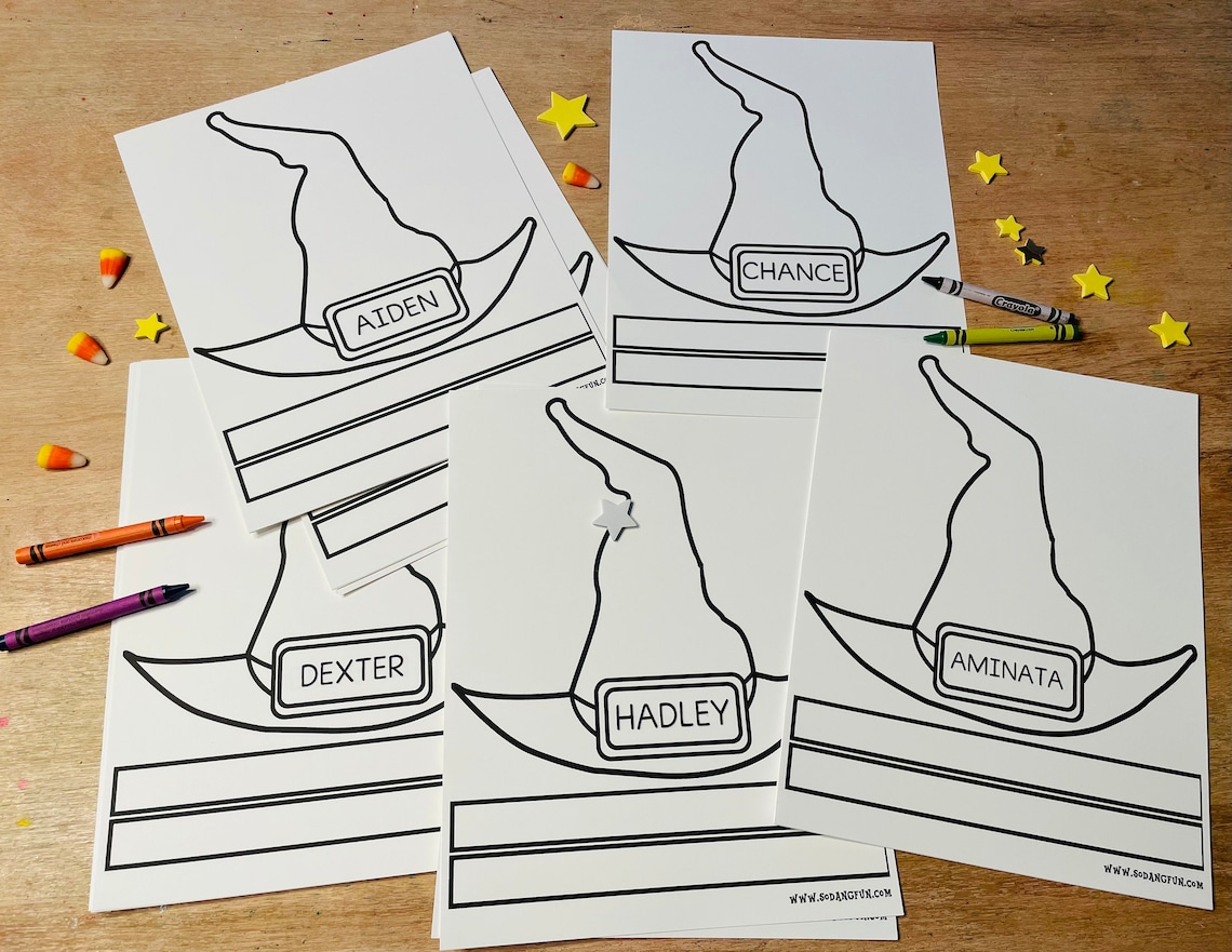 Paper Witch Hat Witch Hat Paper Crown Template Halloween - Etsy