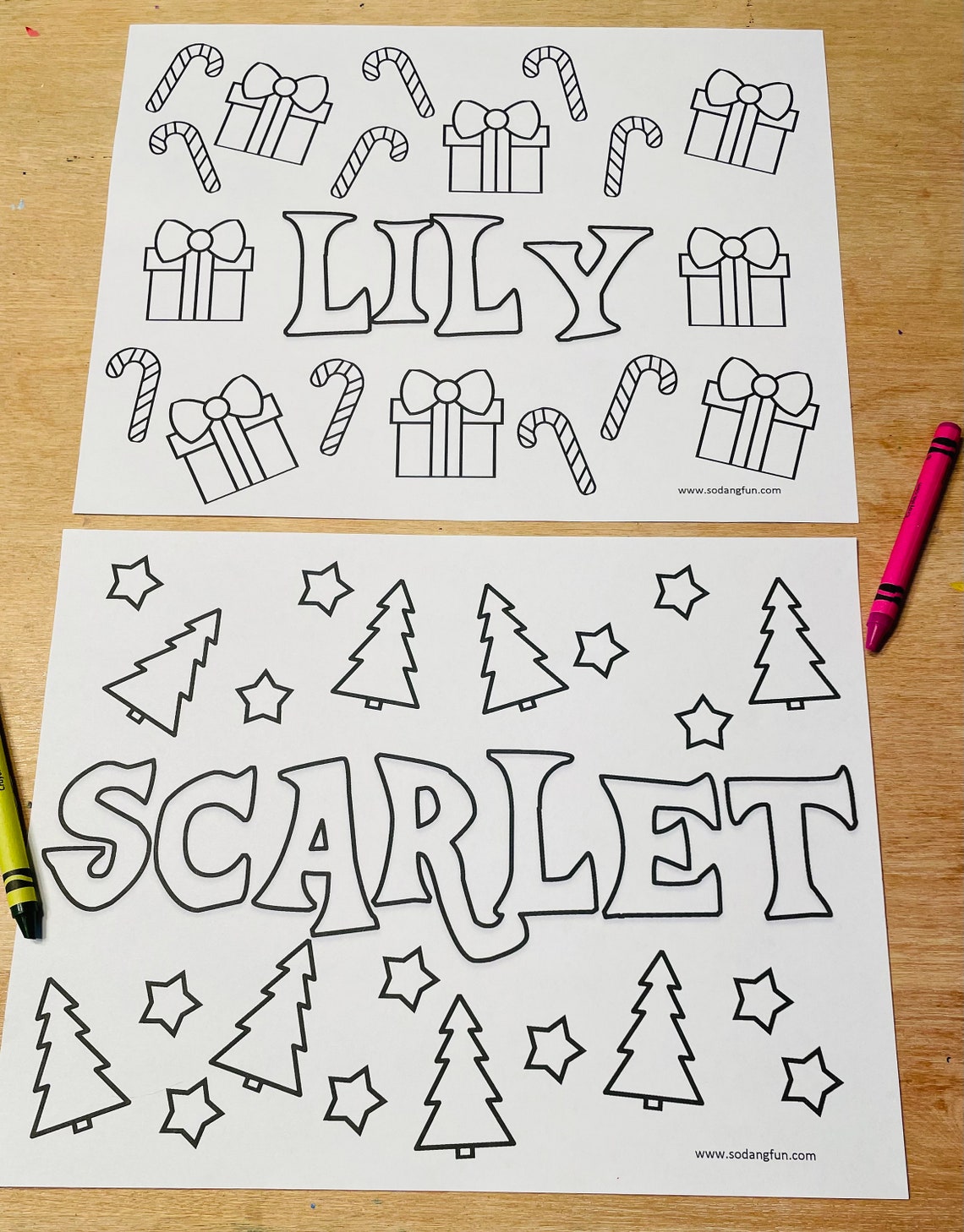 Personalized Christmas Coloring Pages Printable Holiday - Etsy