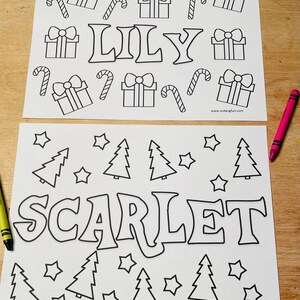 Personalized Christmas Coloring Pages, Printable Holiday Activity ...
