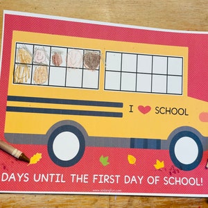 Back to School Countdown All Grades, Back to School Activity for Kids ...