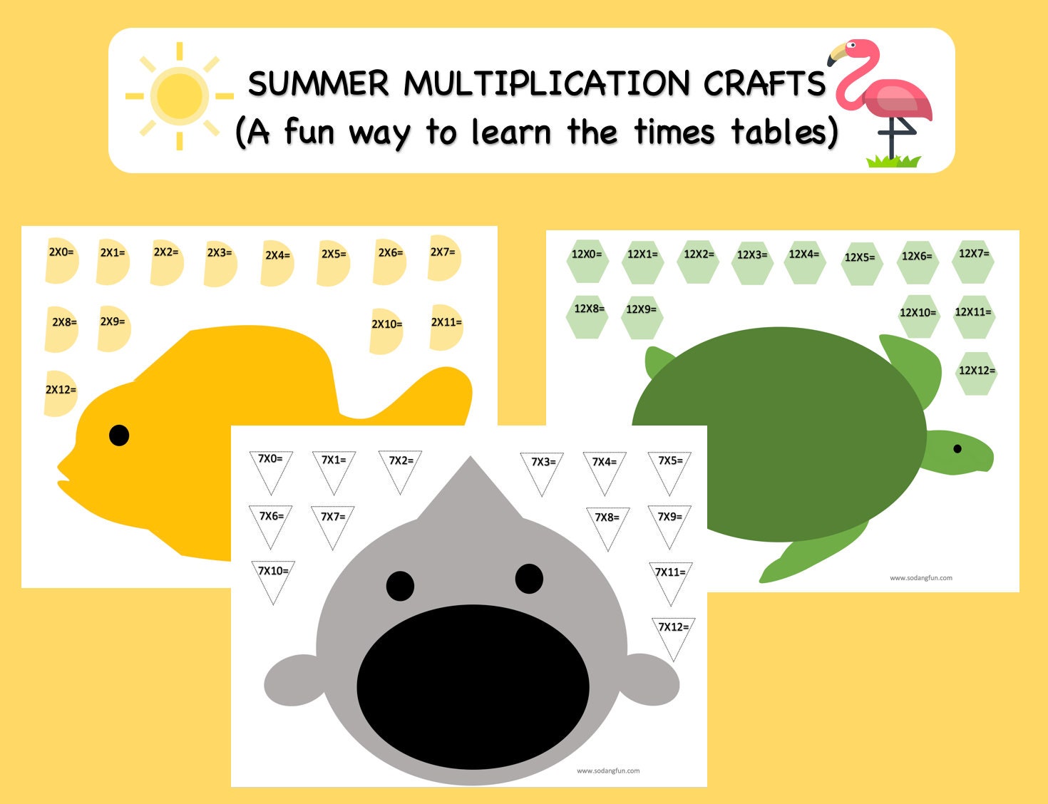 Multiplication Craft Summer Math Activity Sea Creature - Etsy