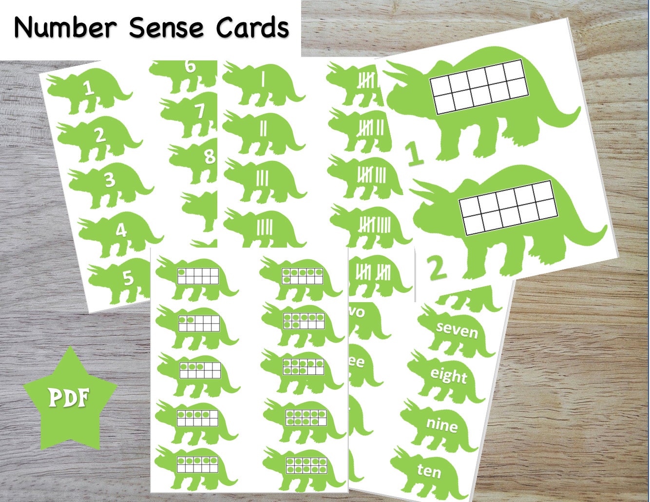 Number Sense Bundle, 10 Frames, Tally Marks, Dinosaur Counting Mats ...