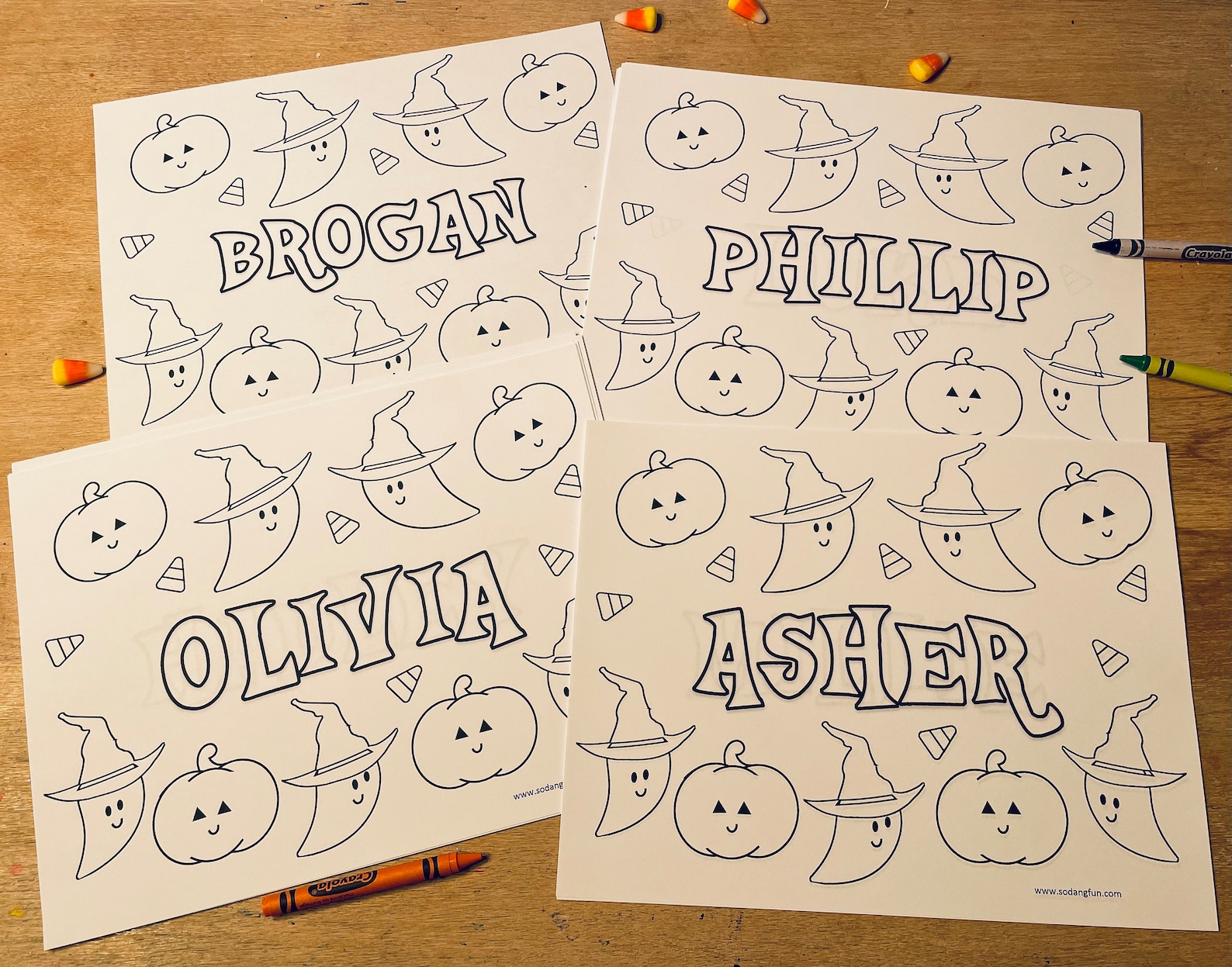 Personalized Halloween Coloring Pages Custom Fall Coloring - Etsy