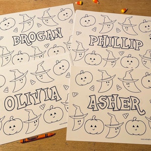 Personalized Halloween Coloring Pages, Custom Fall Coloring Page ...