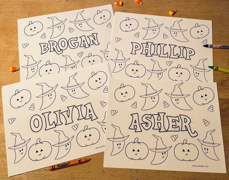 Personalized Halloween Coloring Pages Custom Fall Coloring - Etsy