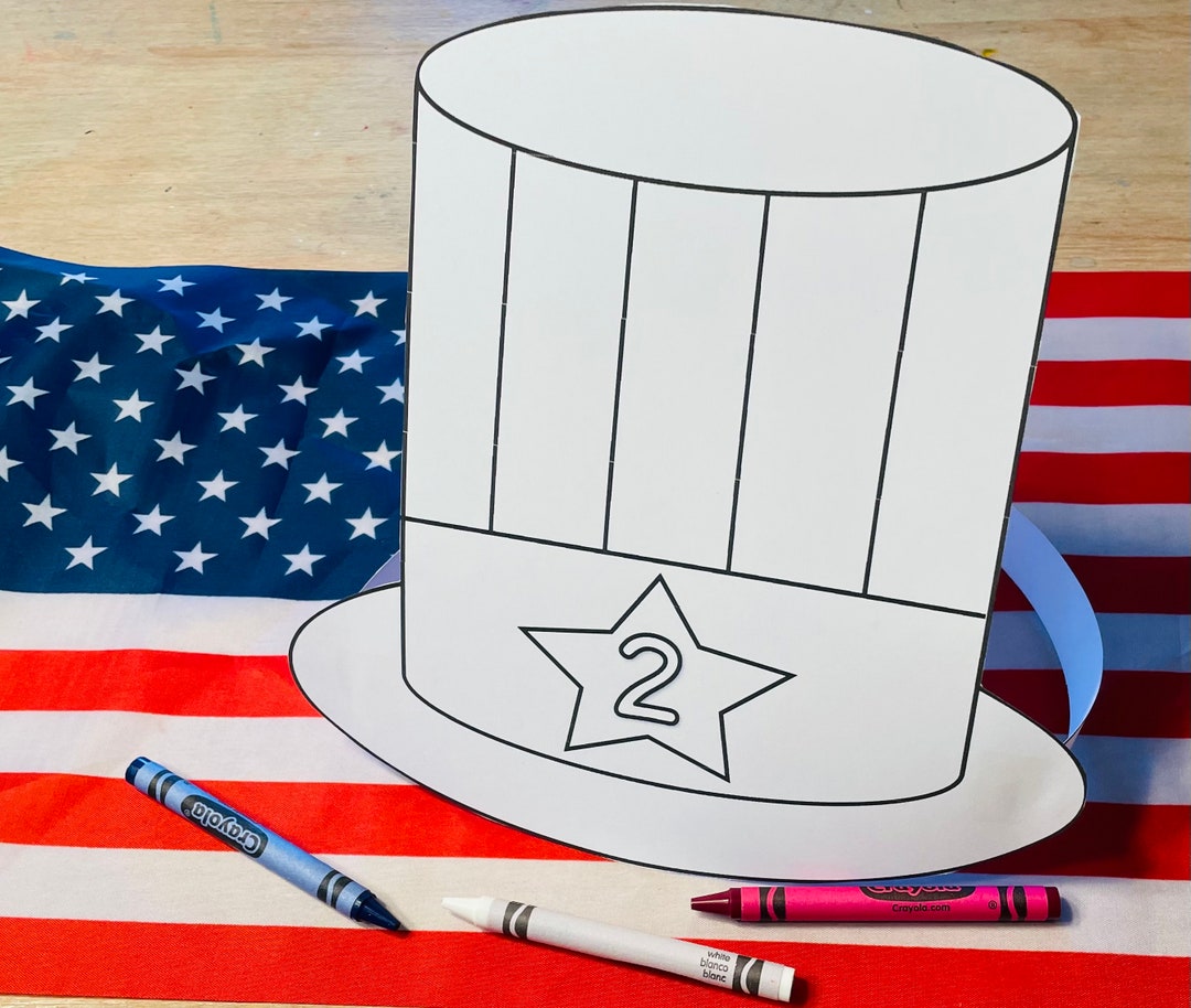 Uncle Sam Hat Craft Patriotic Paper Hat Americana Hat Craft - Etsy