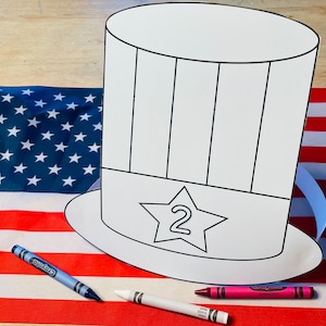 Uncle Sam Hat Craft, Patriotic Paper Hat, Americana Hat Craft, Fourth ...