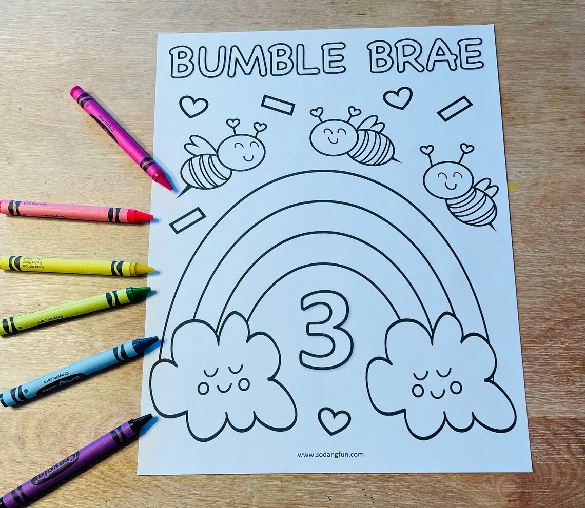 Bee Themed Birthday Coloring Pages for Kids Set of 5 - Etsy
