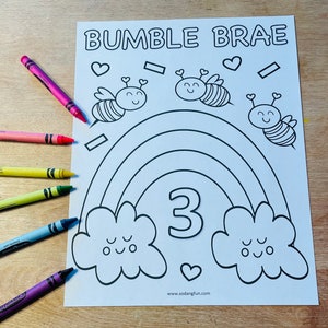 Bee Themed Birthday Coloring Pages for Kids, Set of 5 - Etsy