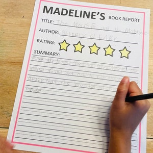 Summer Reading Log, Personalized Summer Reading, Book Report Template ...