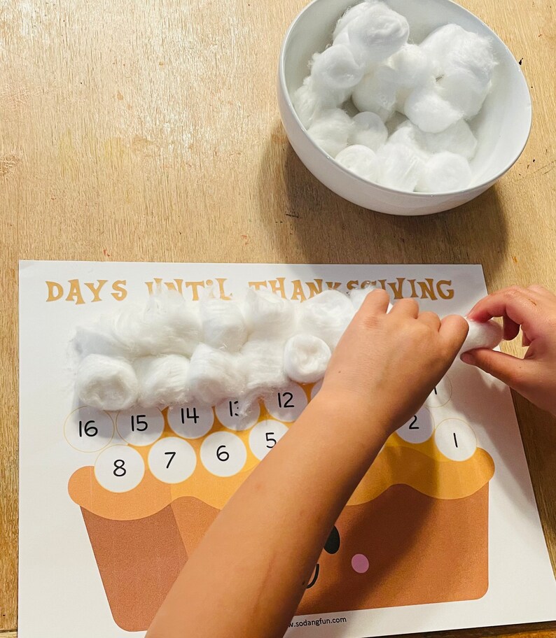 Thanksgiving Countdown, Thanksgiving Activity for Kids, Pumpkin Pie ...