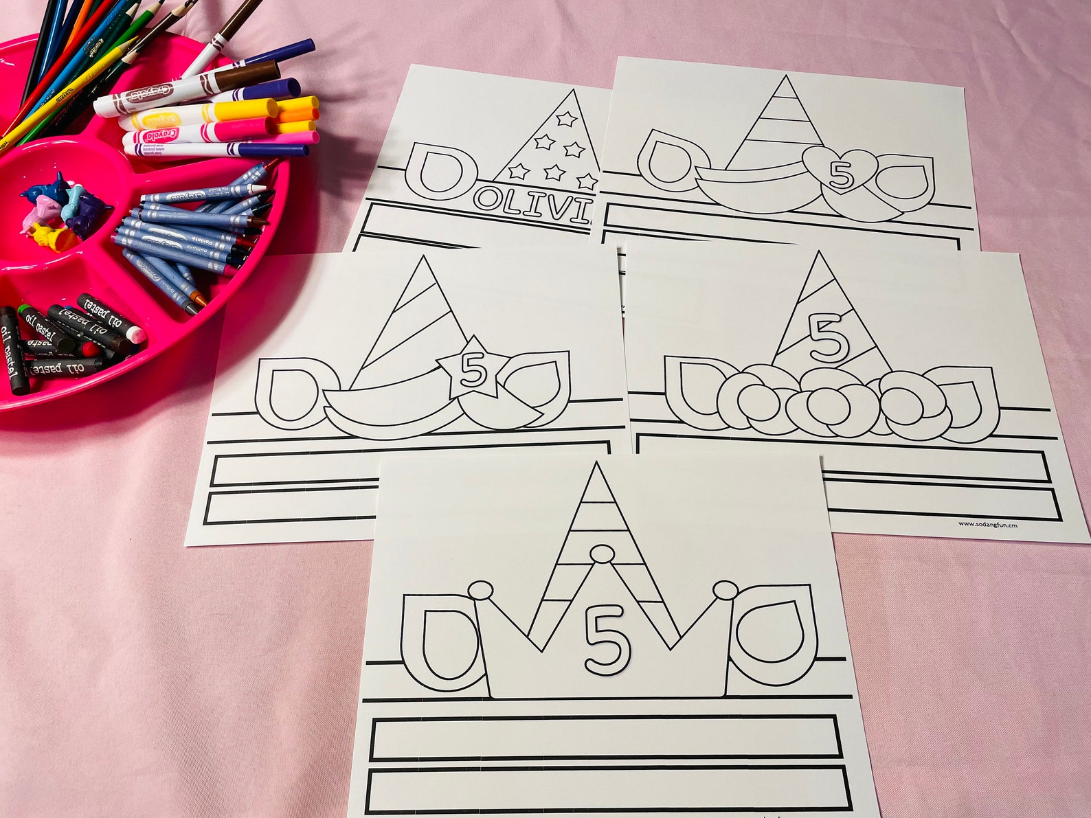 Personalized Unicorn Coloring Crowns, Unicorn Paper Crowns, Unicorn ...