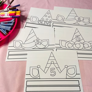 Personalized Unicorn Coloring Crowns, Unicorn Paper Crowns, Unicorn ...